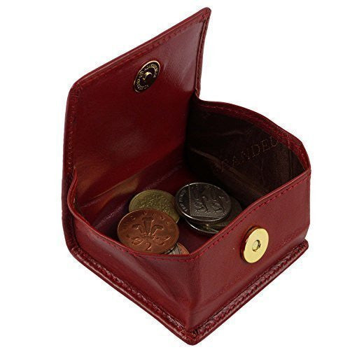 Leather Coin Tray Purse With Magnetic Fastener in 3 Colours